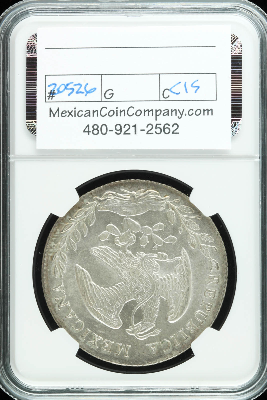 Republic 8 Reales 1875 Go FR NGC MS65 KM377.8 20526 | World Numismatics LLC
