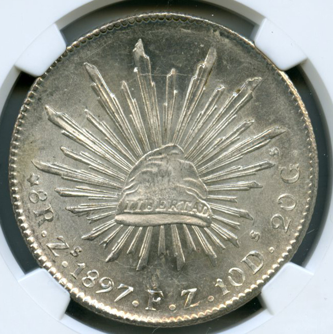 Republic 8 Reales 1897 Zs FZ NGC MS64 KM377.13 25279 | World Numismatics LLC