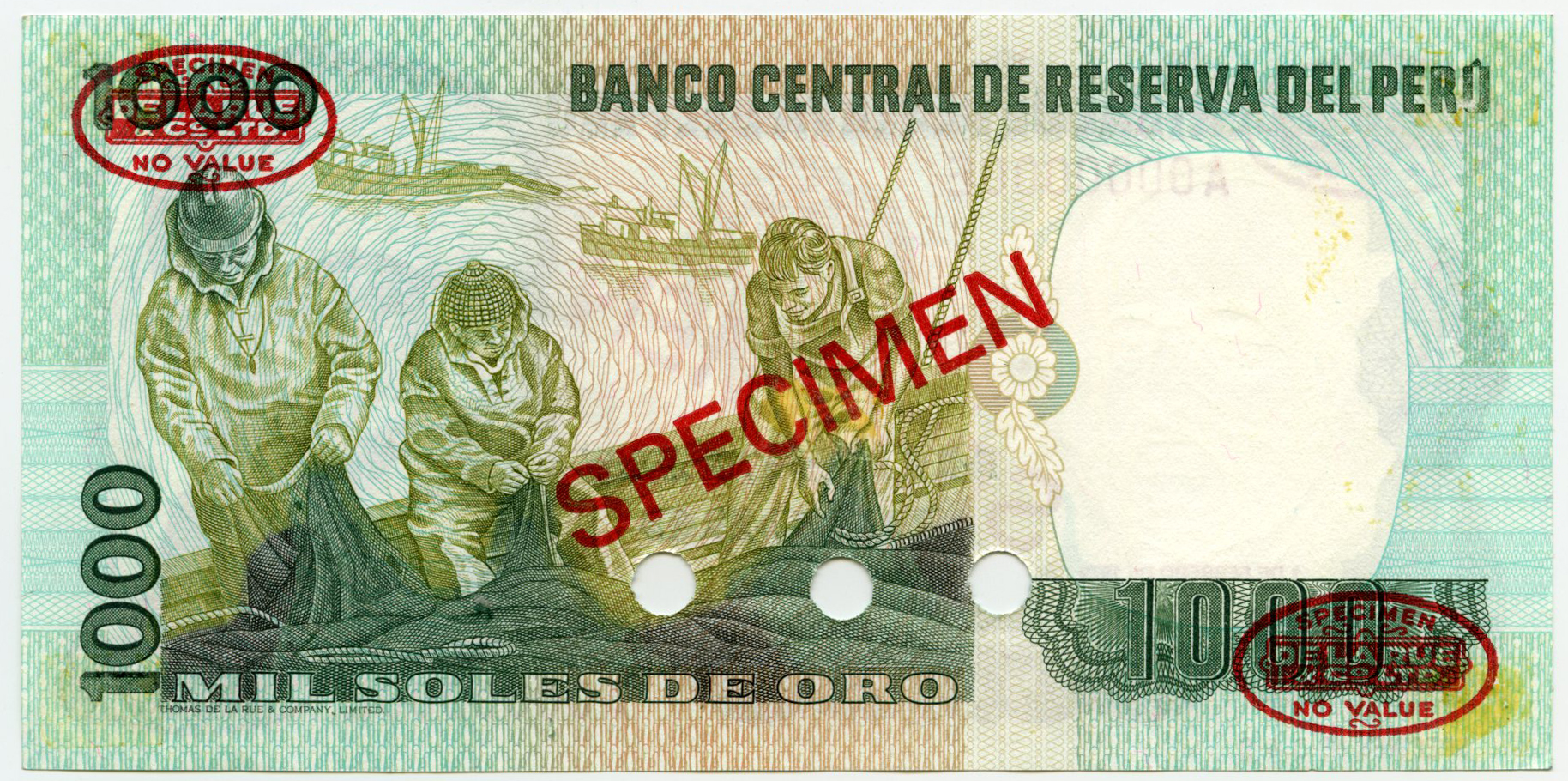 Peru 1,000 Soles UNC P118s 25591 | World Numismatics LLC