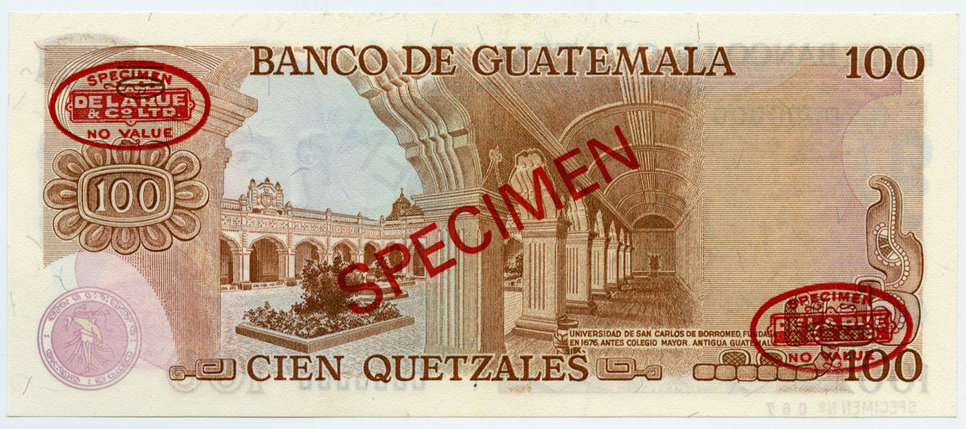Guatemala 100 Quetzales UNC P64s 26970 | World Numismatics LLC