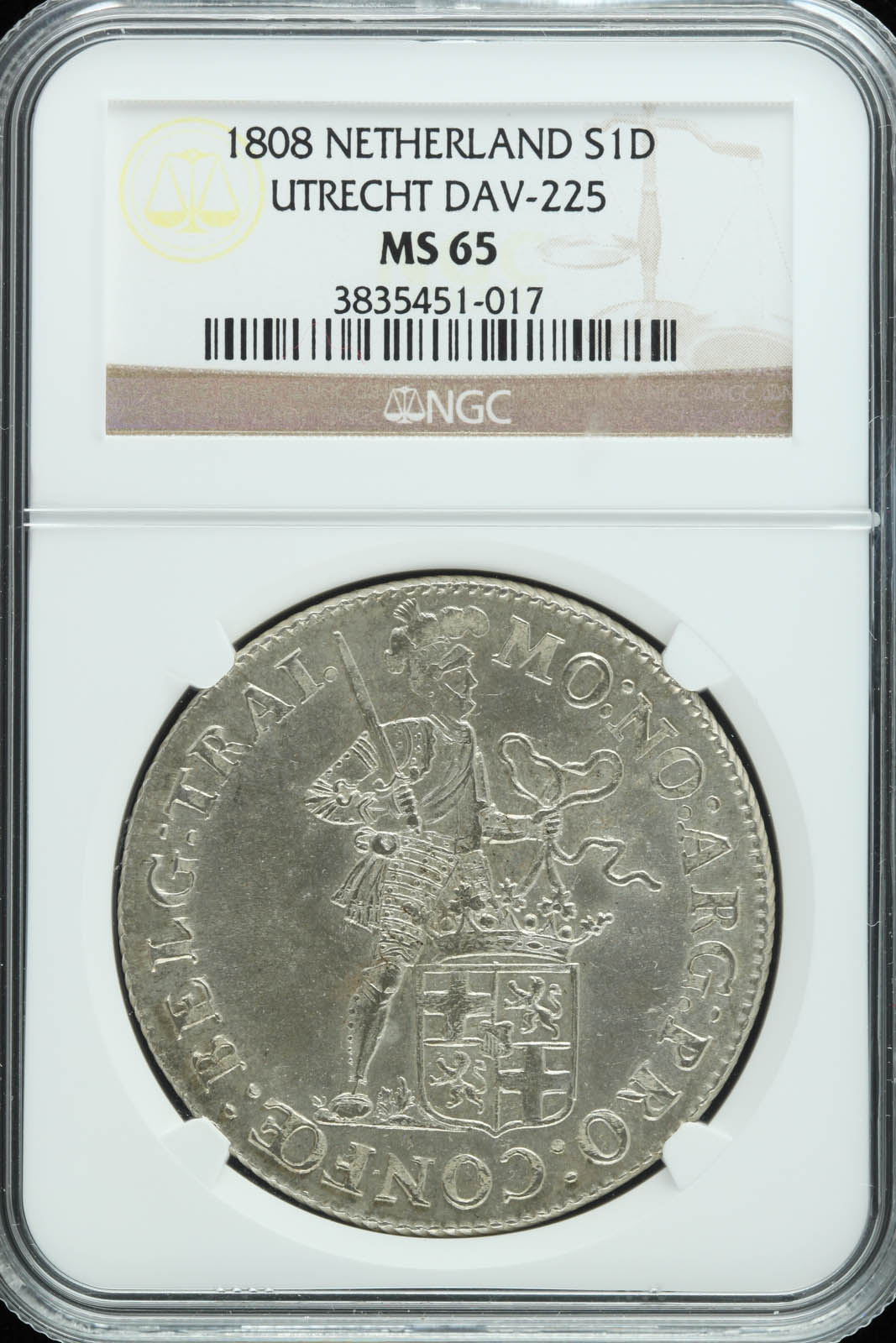 Netherlands-Utrecht 1 Rijksdaalder 1808 NGC MS65 KM25 28649 | World ...