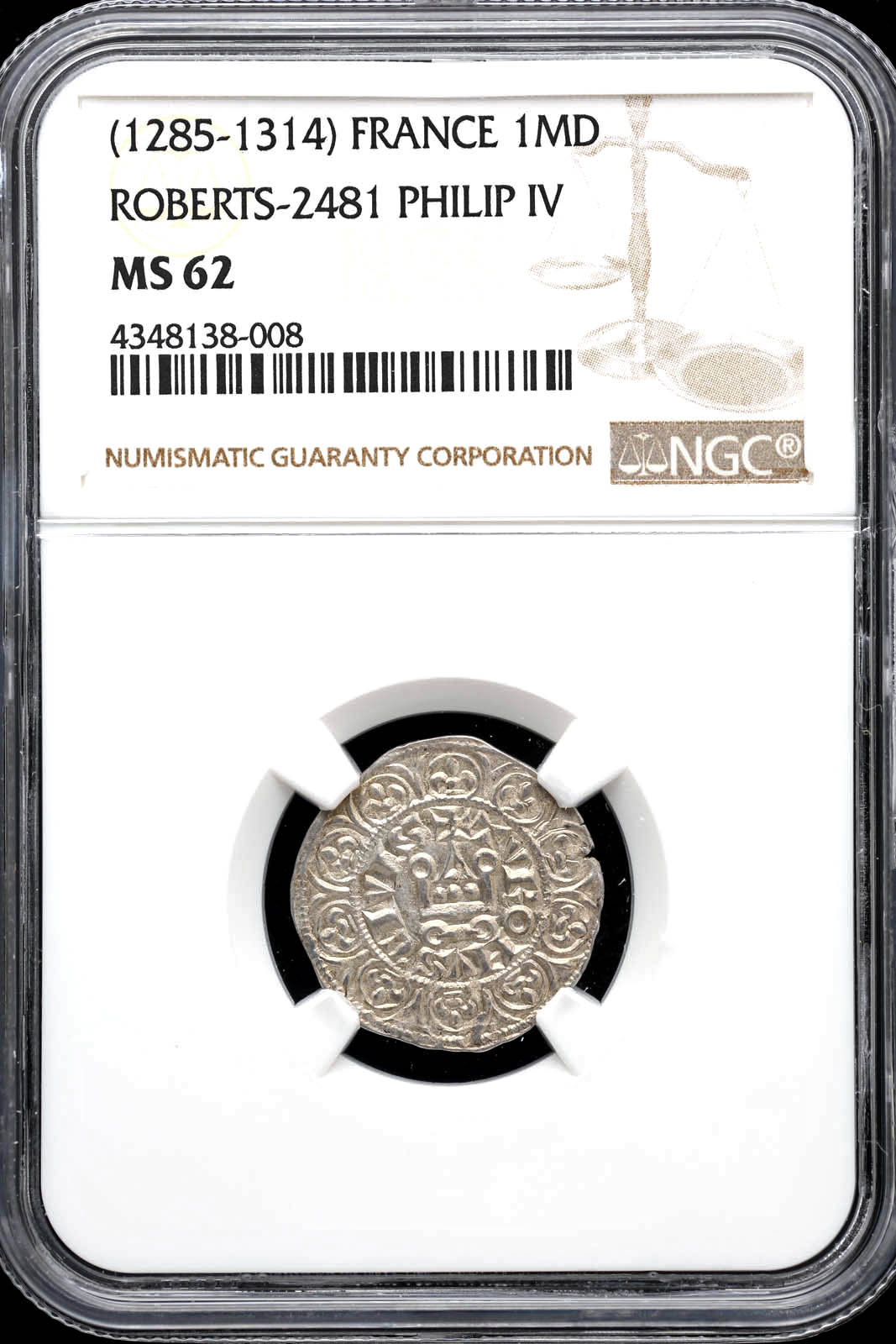 France. Philip IV. 1285-1314. Maille Tierce. Paris mint. Roberts 2498 ...