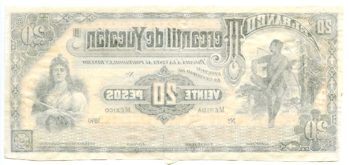 Bancos 20 Pesos 1890 Yucatan PF M542p 34042 | World Numismatics LLC
