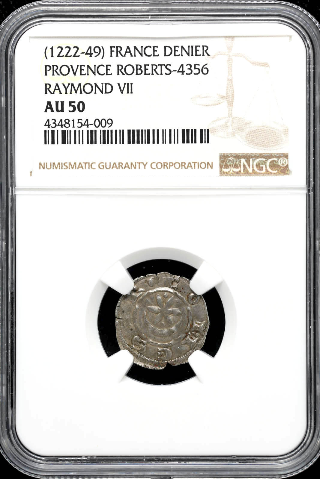 France Denier (1222-49) NGC AU50 Roberts 4356 34592 | World Numismatics LLC
