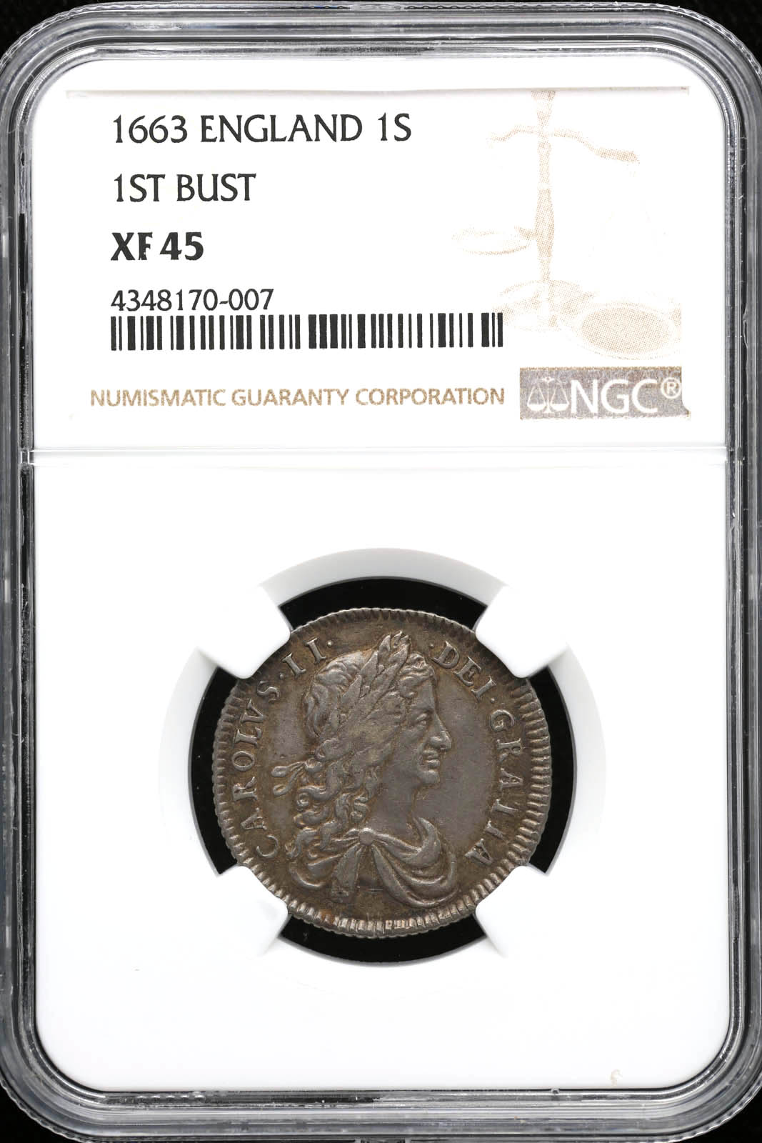 England Shilling 1663 NGC XF45 KM418.1 34831 | World Numismatics LLC