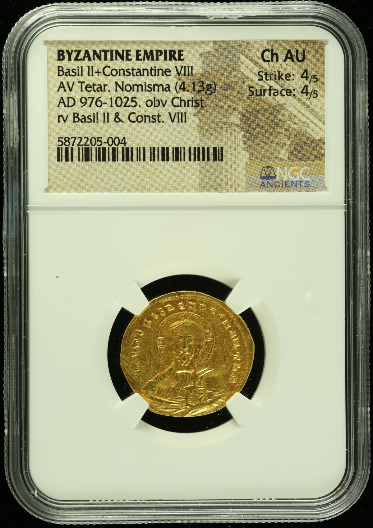 Byzantine Basil II+Constantine VIII 976-1025 AD AV Histamenon NGC ChAU ...