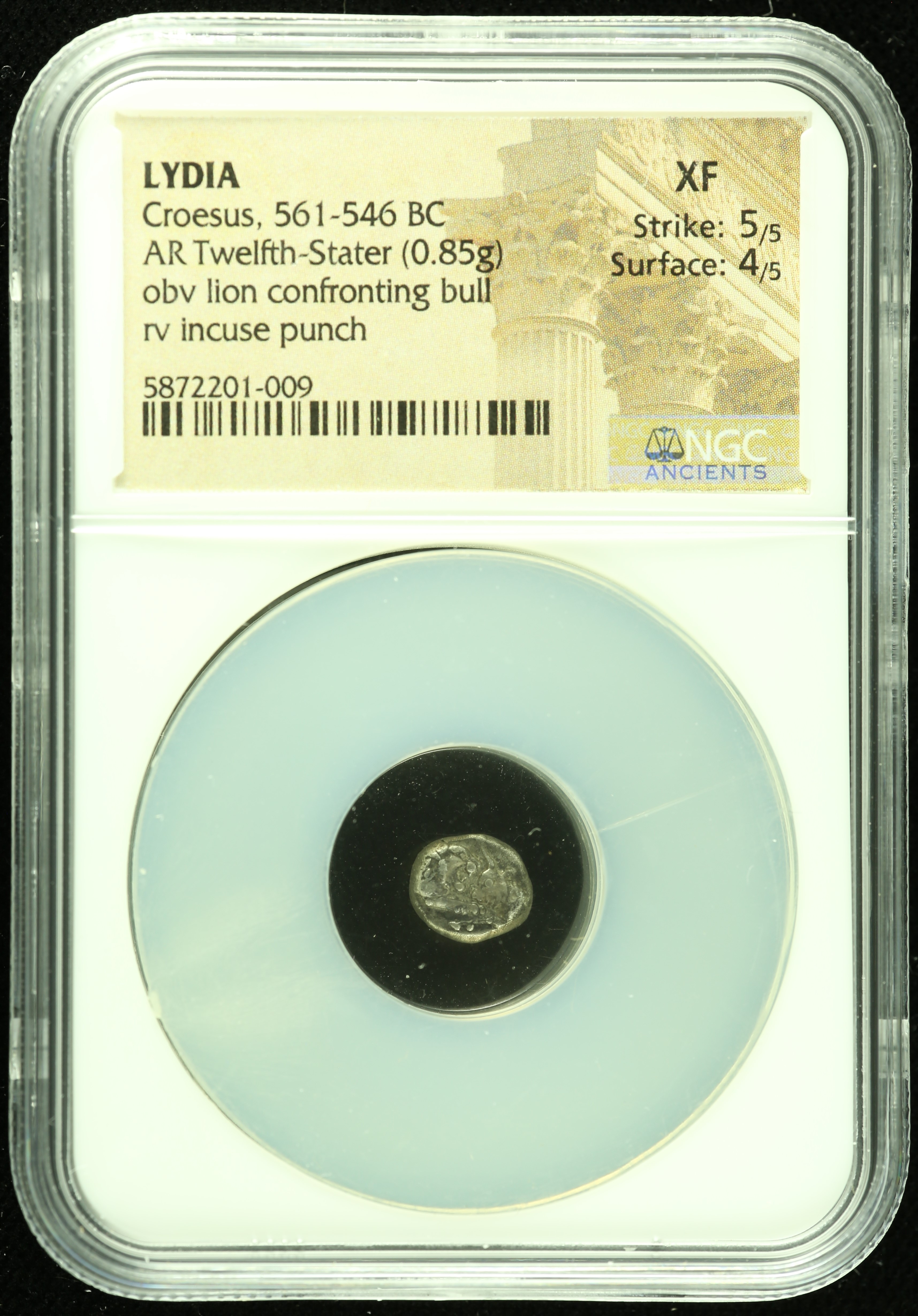 Lydian Kings Creosus 561-546 BC AR 1/12 Stater NGC XF 0109796 | World ...