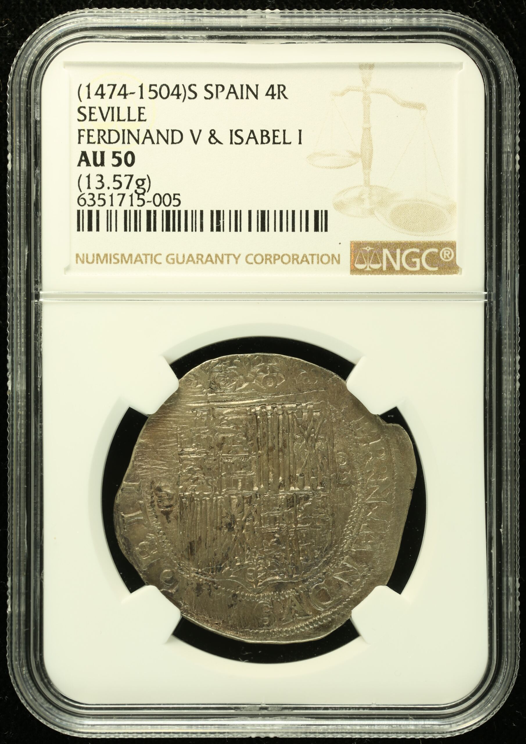 Spain 4 Reales (1474-1504) S NGC AU50 0120167 | World Numismatics LLC