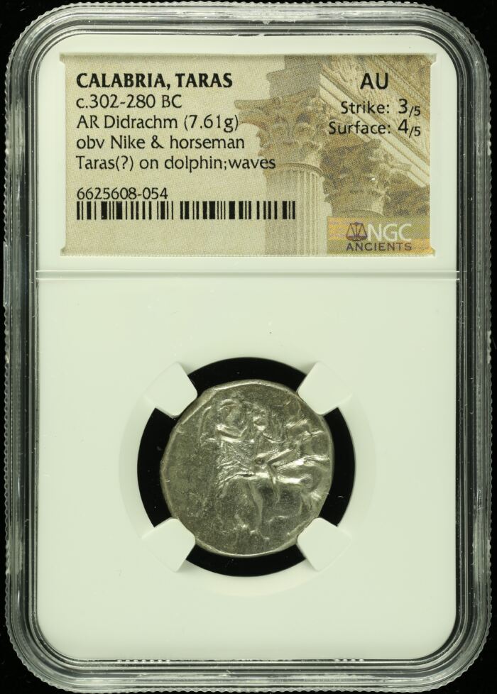 Calabria Taras c.302-280 BC AR Didrachm NGC AU 0126779 | World ...