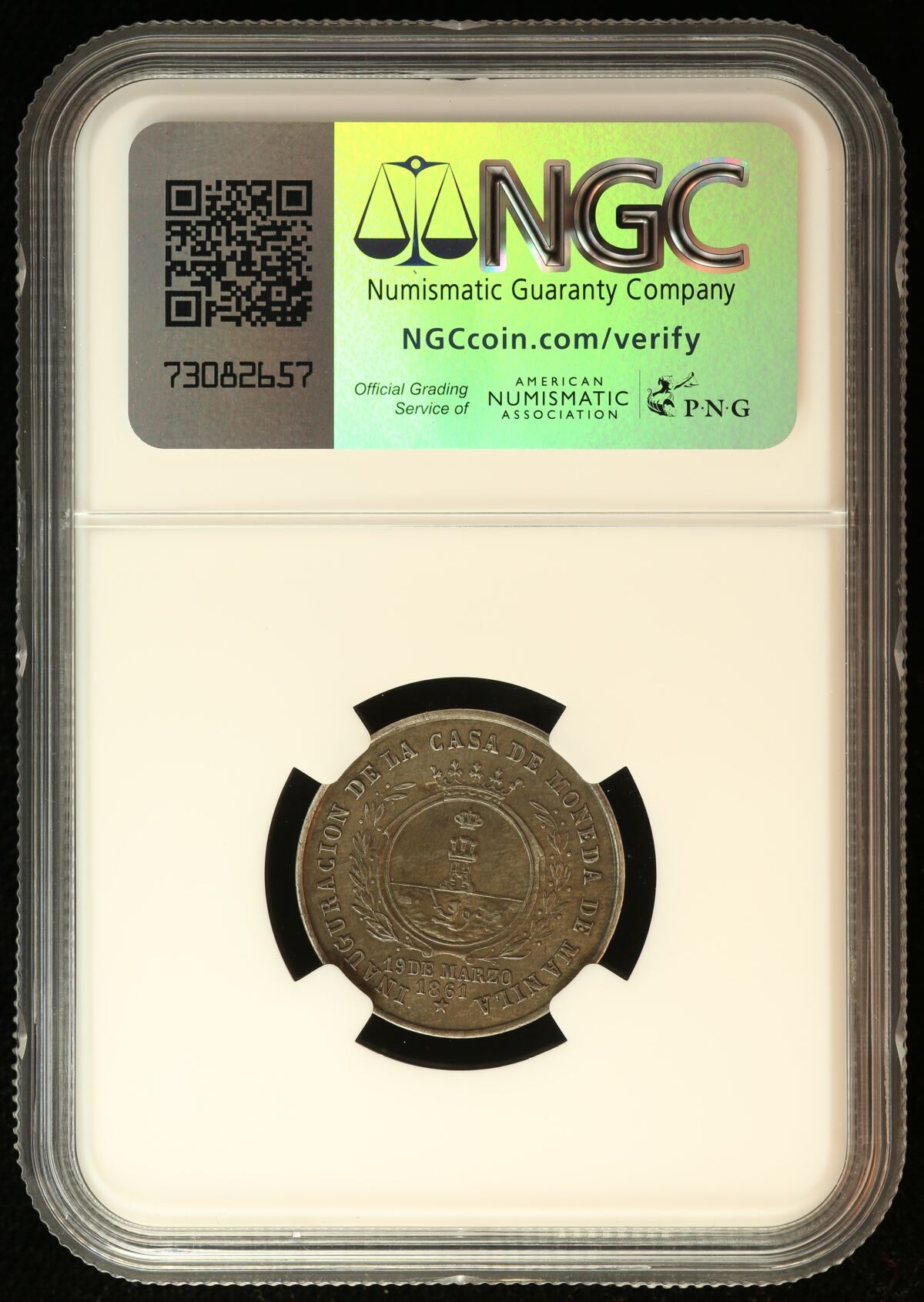 Philippines Manila Mint Inauguration Silver Medal 1861 NGC AU58 ...