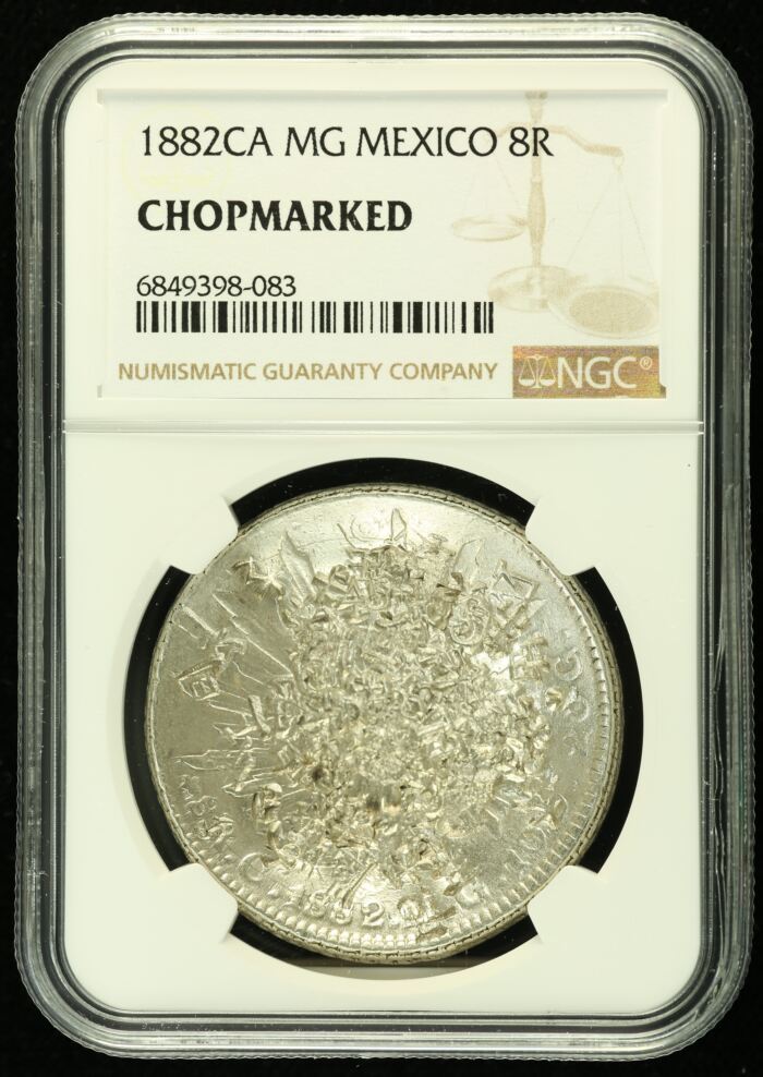 Chopmarked 8 Reales 1882 Ca MG NGC CHOPMARKED 0136537 | World ...