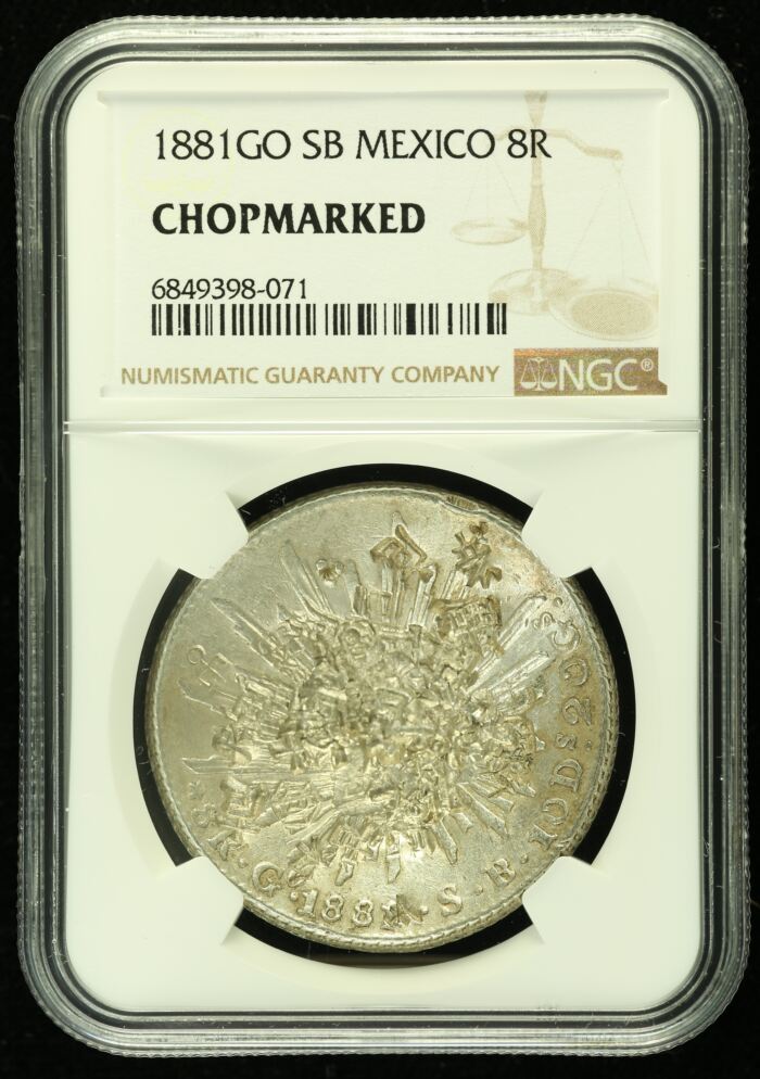 Chopmarked 8 Reales 1881 Go SB NGC CHOPMARKED 0136555 | World ...