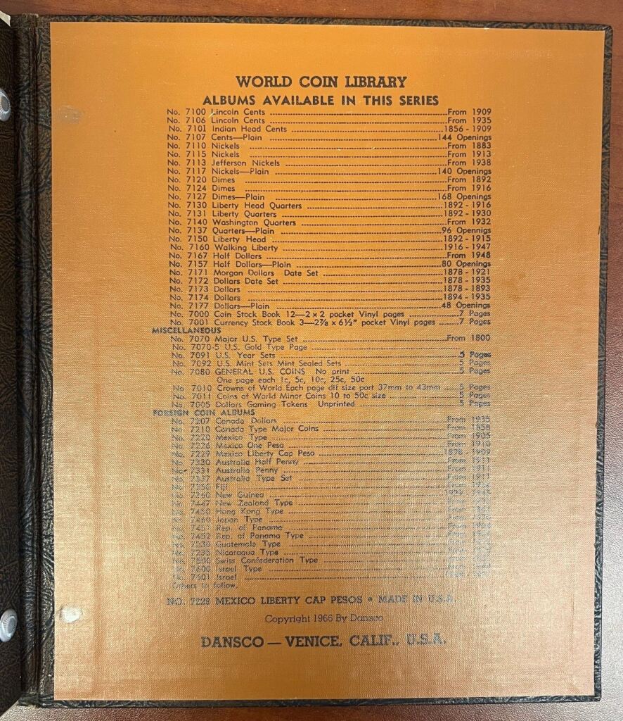 Republic Silver & Minors Dansco Liberty Cap Peso Book 0140397 | World ...