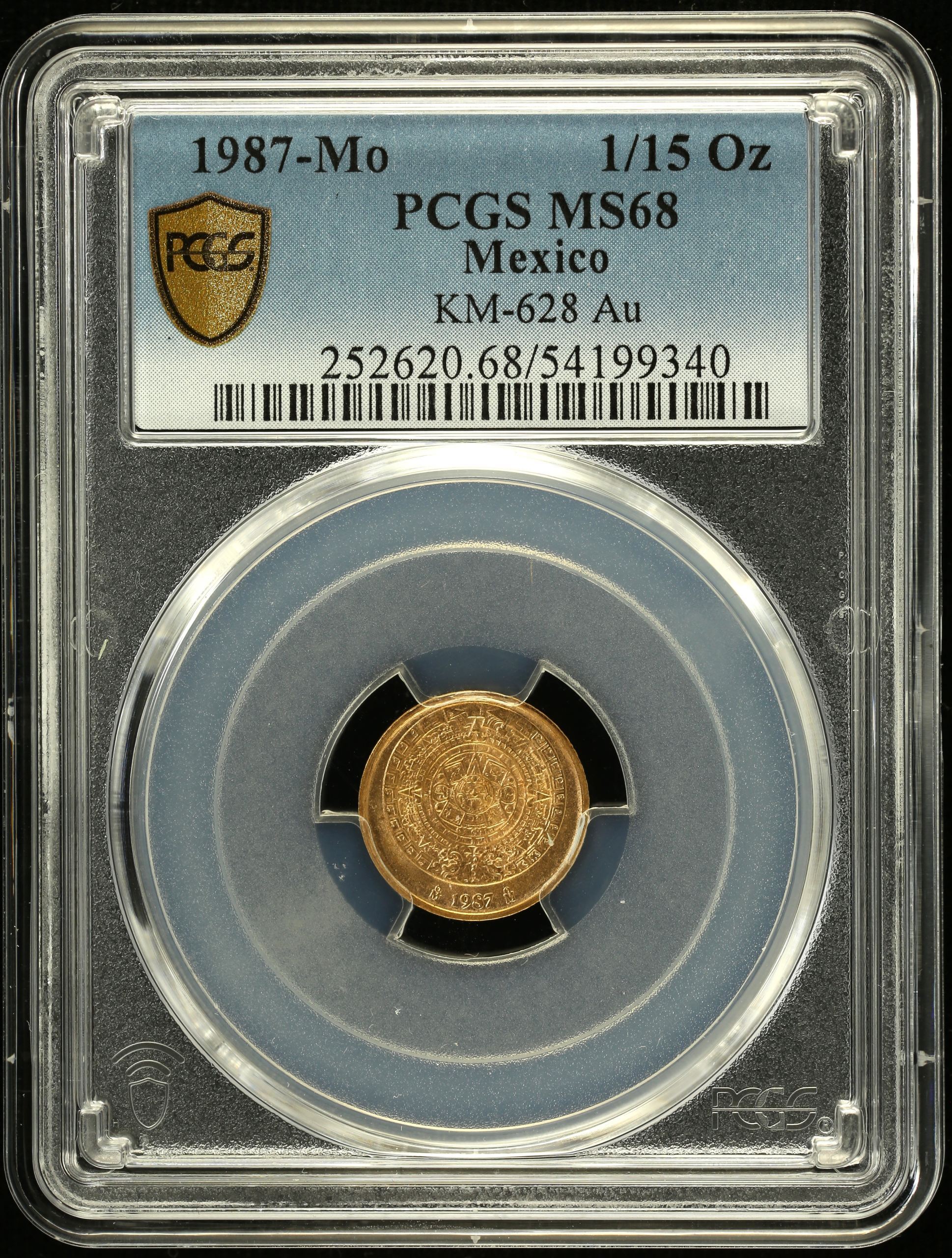 Modern Gold 1/15 Onza 1987 Mo PCGS MS68 KM-628 0149370 | World ...